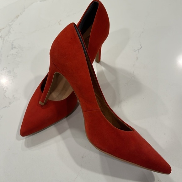 Anthropologie | Shoes | Lien Do Allen Red Suede Heels Anthropologie ...